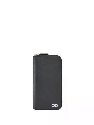 FERRAGAMO Gancini-plaque Document Wallet - Black