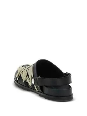 Rick Owens Granola Leather Clogs - Black