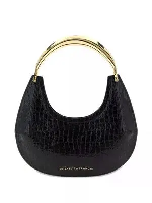 Elisabetta Franchi Crocodile-print Half-moon Shoulder Bag