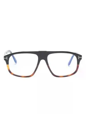 TOM FORD Oversize-frame Tortoiseshell-effect Glasses - Black
