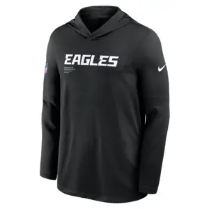 Nike Philadelphia Eagles Sideline Dri-fit Nfl Long-sleeve Hooded Top - Black