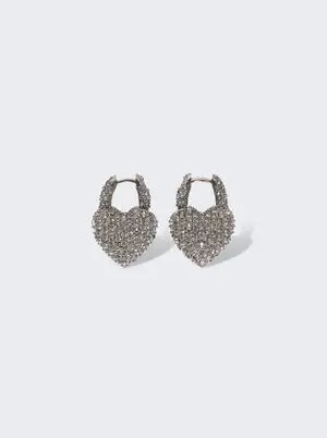Balenciaga Heart-shaped Earrings - Silver