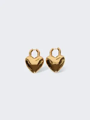 Balenciaga Heart-shaped Earrings - Gold