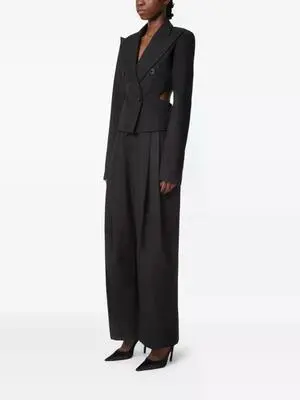Nina Ricci Pleated Gabardine Trousers - Black