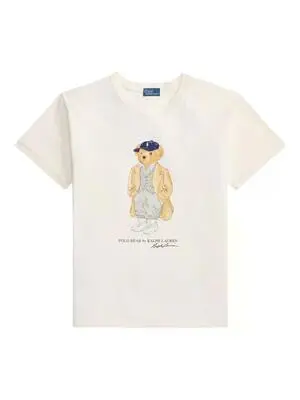 Polo Ralph Lauren Bear-graphic Cotton T-shirt - White
