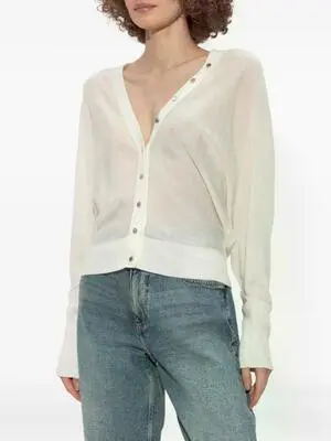 ALLSAINTS Button-detailed V-neck Cardigan - White