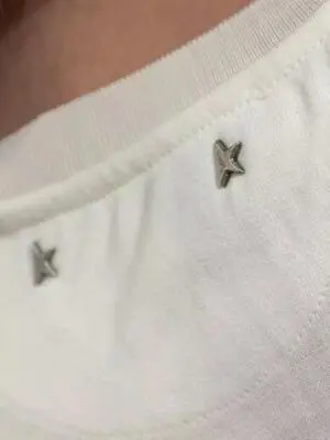 GOLDEN GOOSE Printed T-shirt With Star Embellishments - Neutrals