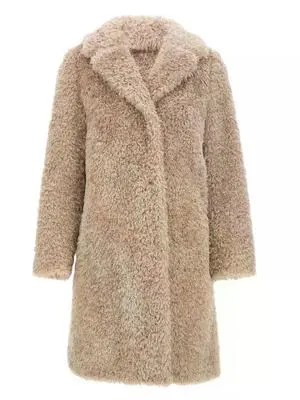 Herno Buttoned Faux-fur Coat - Neutrals