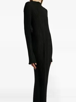 Khaite Ribbed Open-back Midi Dress - Black