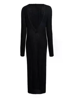 Khaite Ribbed Open-back Midi Dress