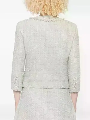 Costarellos Embellished Fringe Tweed Jacket