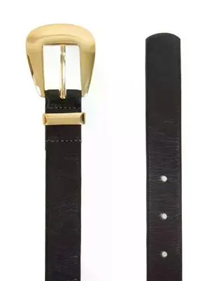 Isolda Rounded-buckle Leather Belt