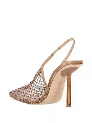 LE SILLA 100mm Embellished Slingback Sandals - Neutrals