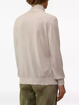 C.P. COMPANY Half-zip High Neck Sweater With Lens Pocket - White