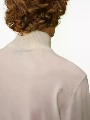 C.P. COMPANY Half-zip High Neck Sweater With Lens Pocket - White