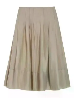 Isolda Visible-hem Midi Pleated Skirt