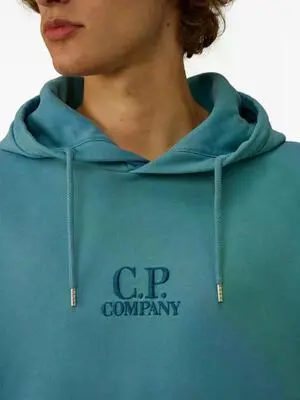C.P. COMPANY Embroidered Logo Hoodie - Blue