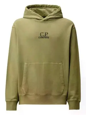 C.P. COMPANY Logo-embroidered Hoodie - Green
