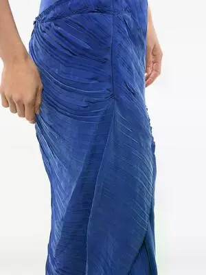 Balmain Pleated Asymmetric Maxi Skirt