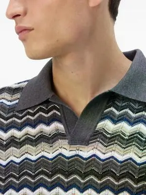 Missoni Chevron-pattern Polo Shirt - Grey