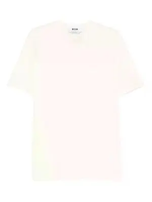 MSGM Logo-print Cotton T-shirt - Neutrals