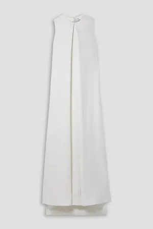 EMILIA WICKSTEAD Layne Cape-effect Wool-crepe Gown