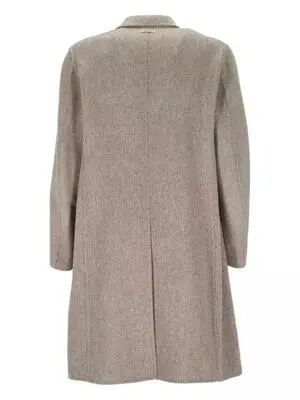 LARDINI Herringbone Three-button Coat - Brown