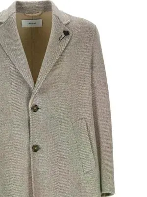 LARDINI Herringbone Three-button Coat - Brown