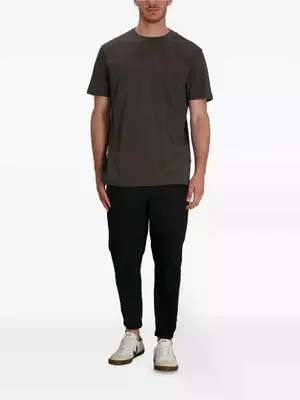 Armani Exchange Logo-embroidered Cotton T-shirt - Brown