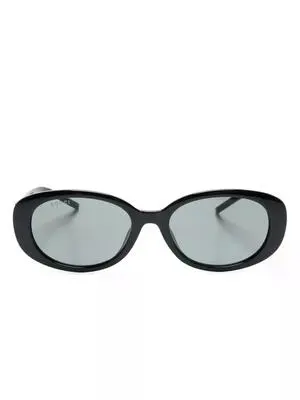 Gucci G-motif Oval-frame Sunglasses - Black