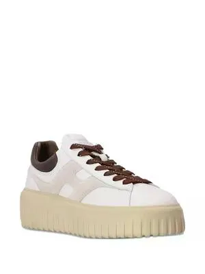 Hogan H-stripes Leather Platform Sneakers - White