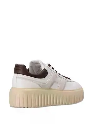 Hogan H-stripes Leather Platform Sneakers - White