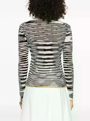 Missoni Striped V-neck Sweater - Black