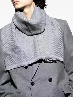 Emporio Armani Herringbone Wool Scarf