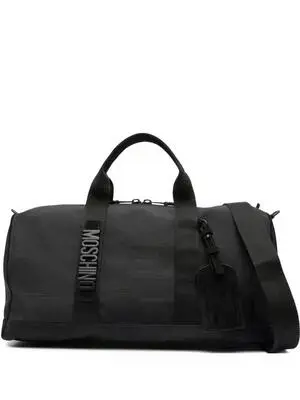 Moschino Logo-detailed Holdall - Black
