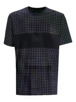 BOSS Grid-pattern Panelled T-shirt