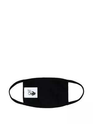 Off-White Diagonal-striped Cotton Mask - Black