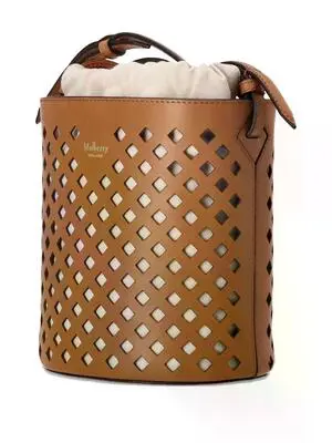Mulberry Perforated Leather Bucket Bag - Brown