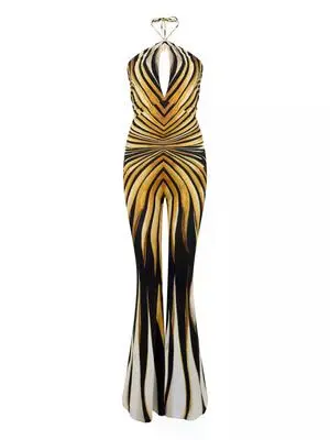 Roberto Cavalli Halter-neck Flared Jumpsuit - Yellow