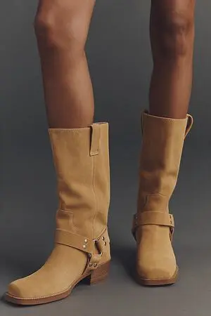 SILENT D Hervee Moto Boots - Tan Suede
