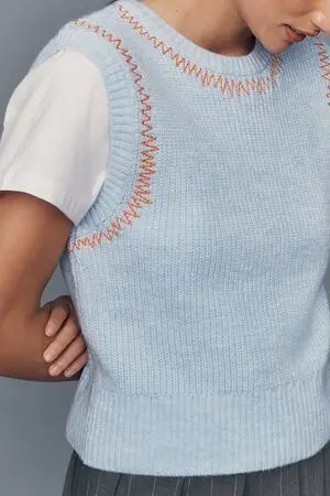 PILCRO Twofer Zig-zag Sleeveless Sweater