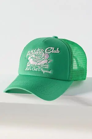 WORN/WEST Athletic Club Trucker Hat Green Athletic Club