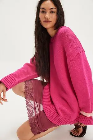 Free People Melvin Pullover Hot Pink