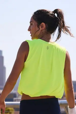 Free People Tempo Twist Me Up Tank Top - Highlighter Yellow