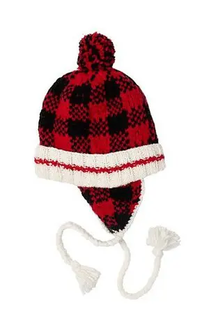 CHILLY DOG Buffalo Plaid Trapper Hat - Brick