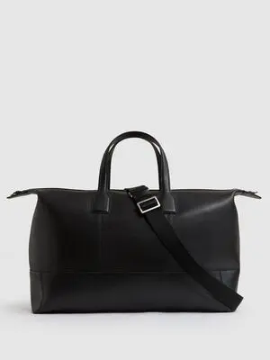 REISS Casey Micro-grain Leather Holdall