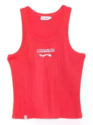 CHARLES JEFFREY Logo Ribbed Tank Top