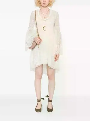 Chloé Lace Bell-sleeve Mini Dress