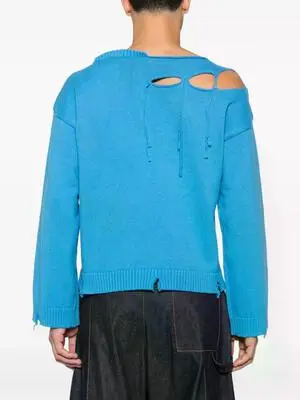 CHARLES JEFFREY Patch-detail Distressed Sweater