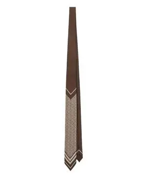 Dolce & Gabbana Geometric Pattern Neck Tie - Brown